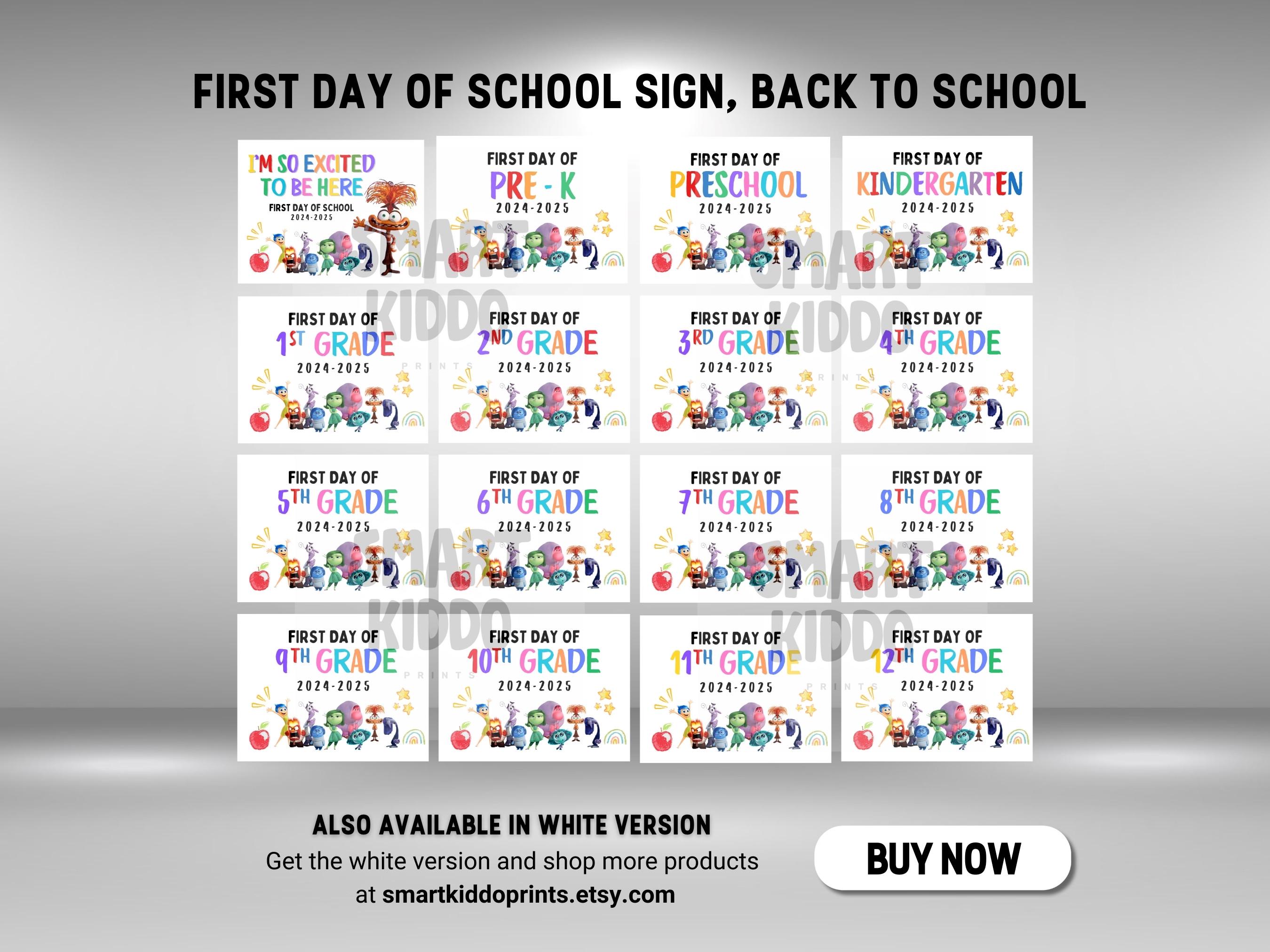 Inside Out First Day of School Sign Printable Back to School 2024-2025 ...