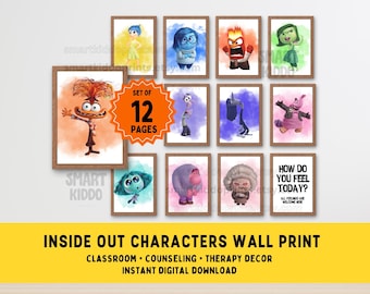 Inside Out Feelings Chart Digital Download | Emotional Awareness ...