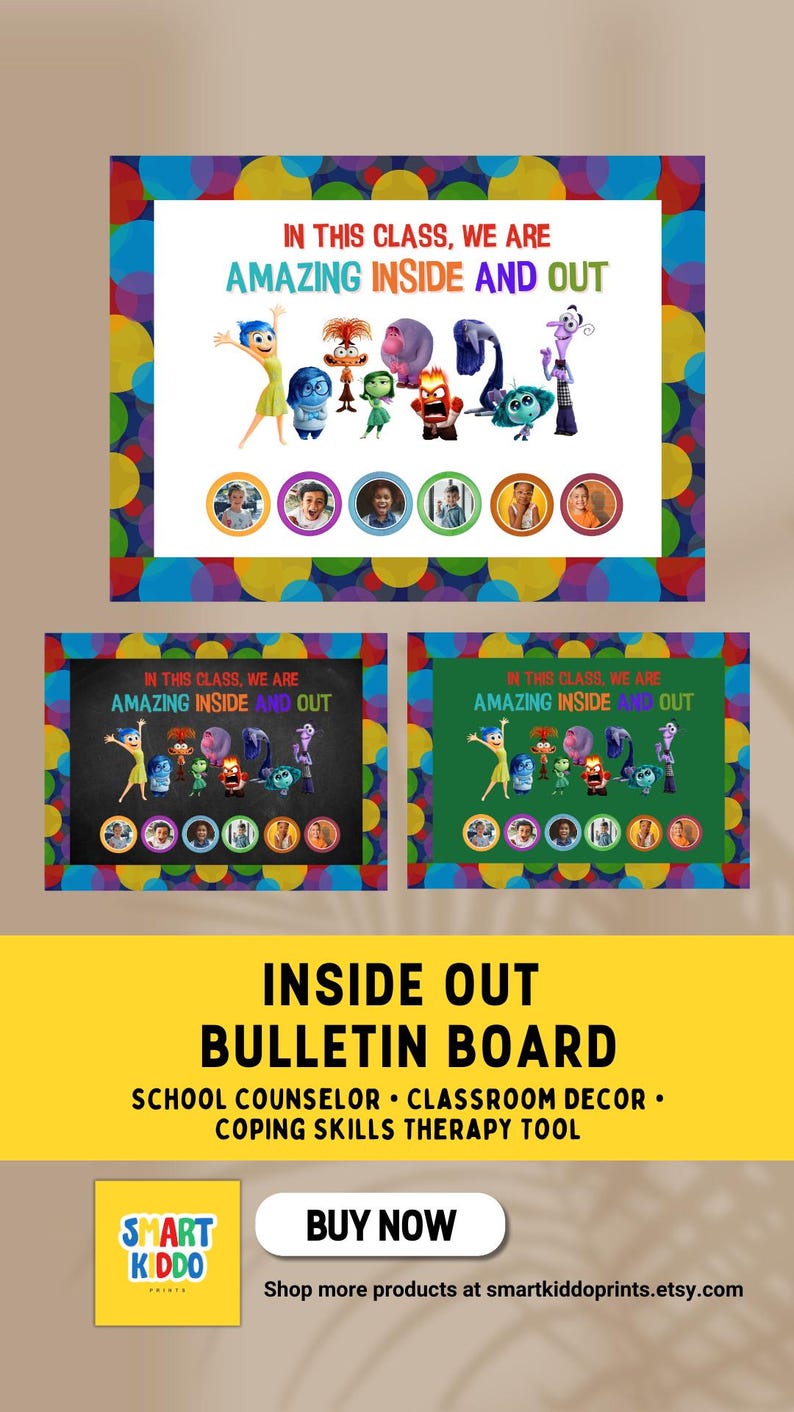 Inside Out 2 Bulletin Board Kit for School Counselors Therapy Classroom ...