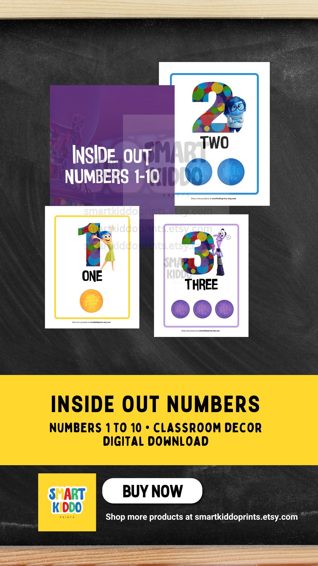 Inside Out Numbers Classroom Poster Decor Counting Numbers Printable ...
