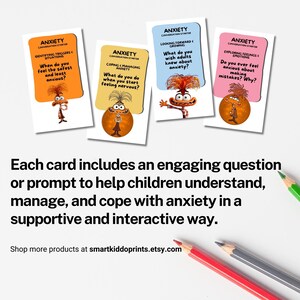 Anxiety Conversation Starter Flashcards for Kids & Teens Anxiety 60 ...