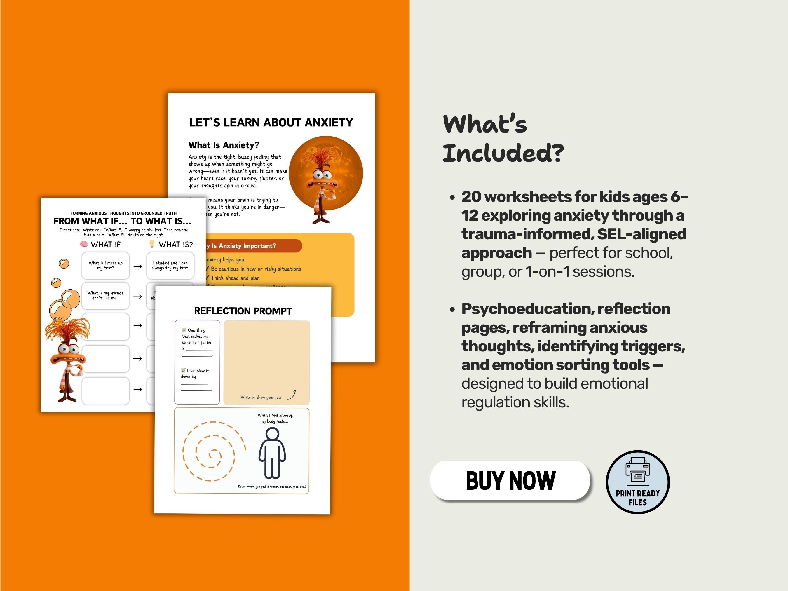 Inside Out Emotional Regulation Toolkit Feelings Workbook for School ...