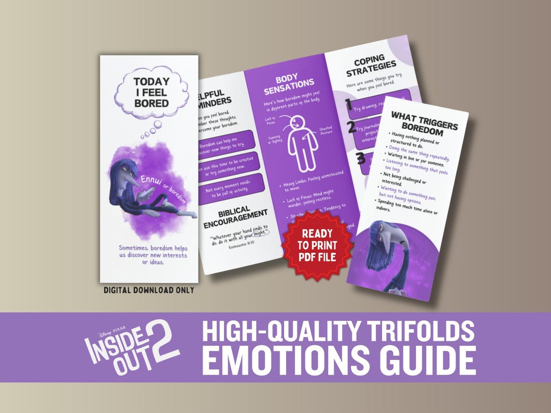 Inside Out 2 Emotions Leaflet Feelings Guide ENNUI SEL Emotional ...