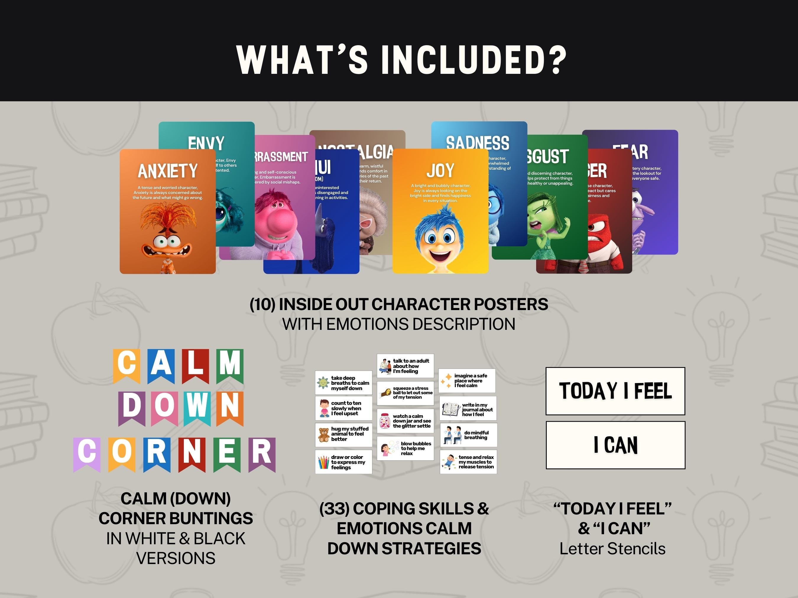 Inside Out Calm Down Corner Bulletin Board Social Emotional Regulation ...