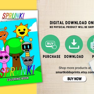 SPRUNKI Coloring Book Bundle All 20 Sprunki Characters Printable ...