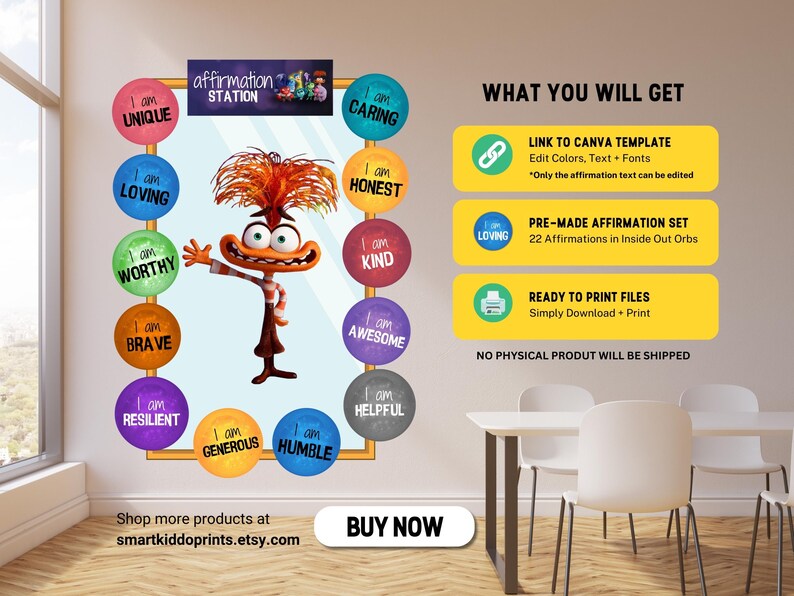 Inside Out 2 Affirmation Station for Classroom School Therapy Self ...