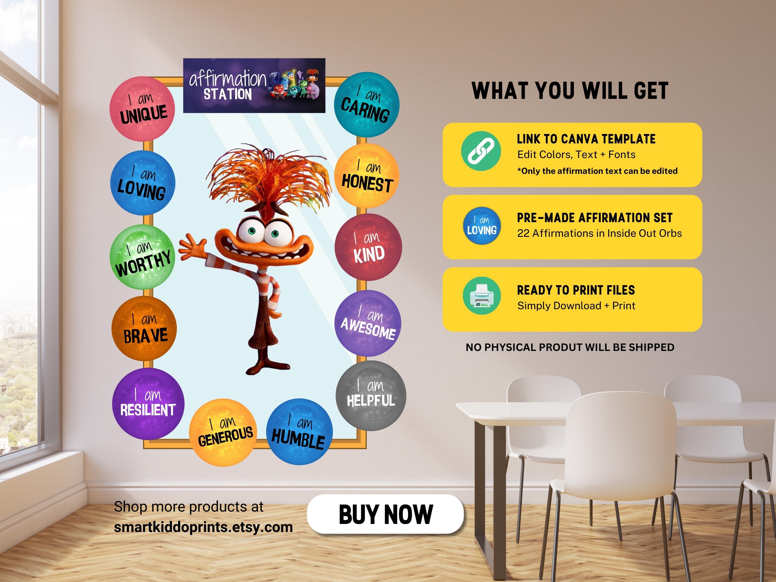 Inside Out 2 Affirmation Station for Classroom School Therapy Self ...