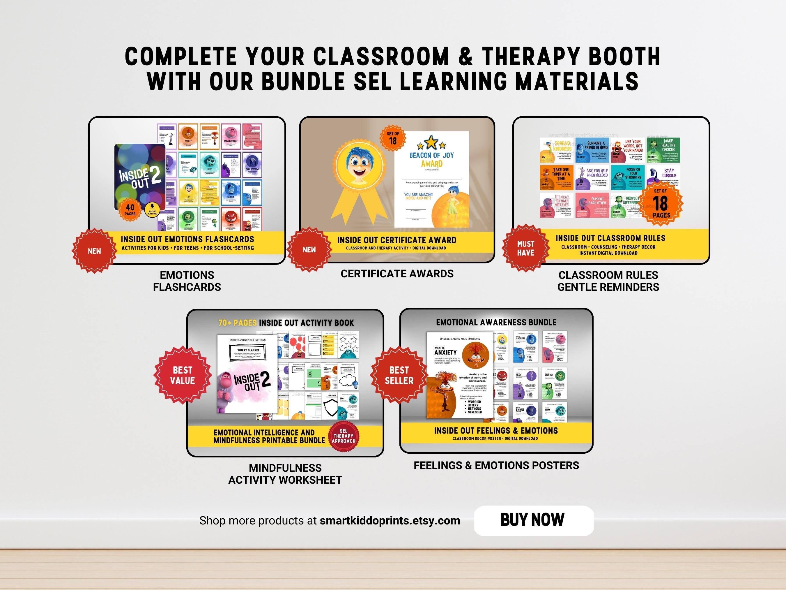 Inside Out 2 Feelings Activity Book Social Emotional Learning Therapy ...