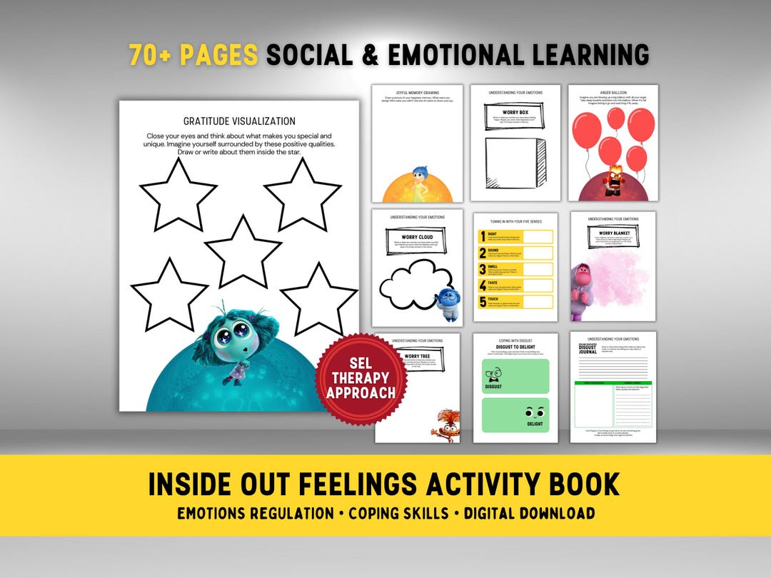 Inside Out 2 Feelings Activity Book Social Emotional Learning Therapy ...