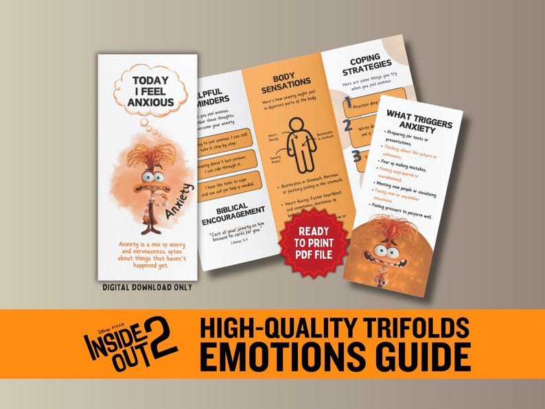 Inside Out 2 Emotions Leaflet Feelings Guide ANXIETY SEL Emotional ...