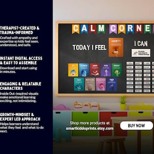 Inside Out Calm Down Corner Bulletin Board Social Emotional Regulation ...