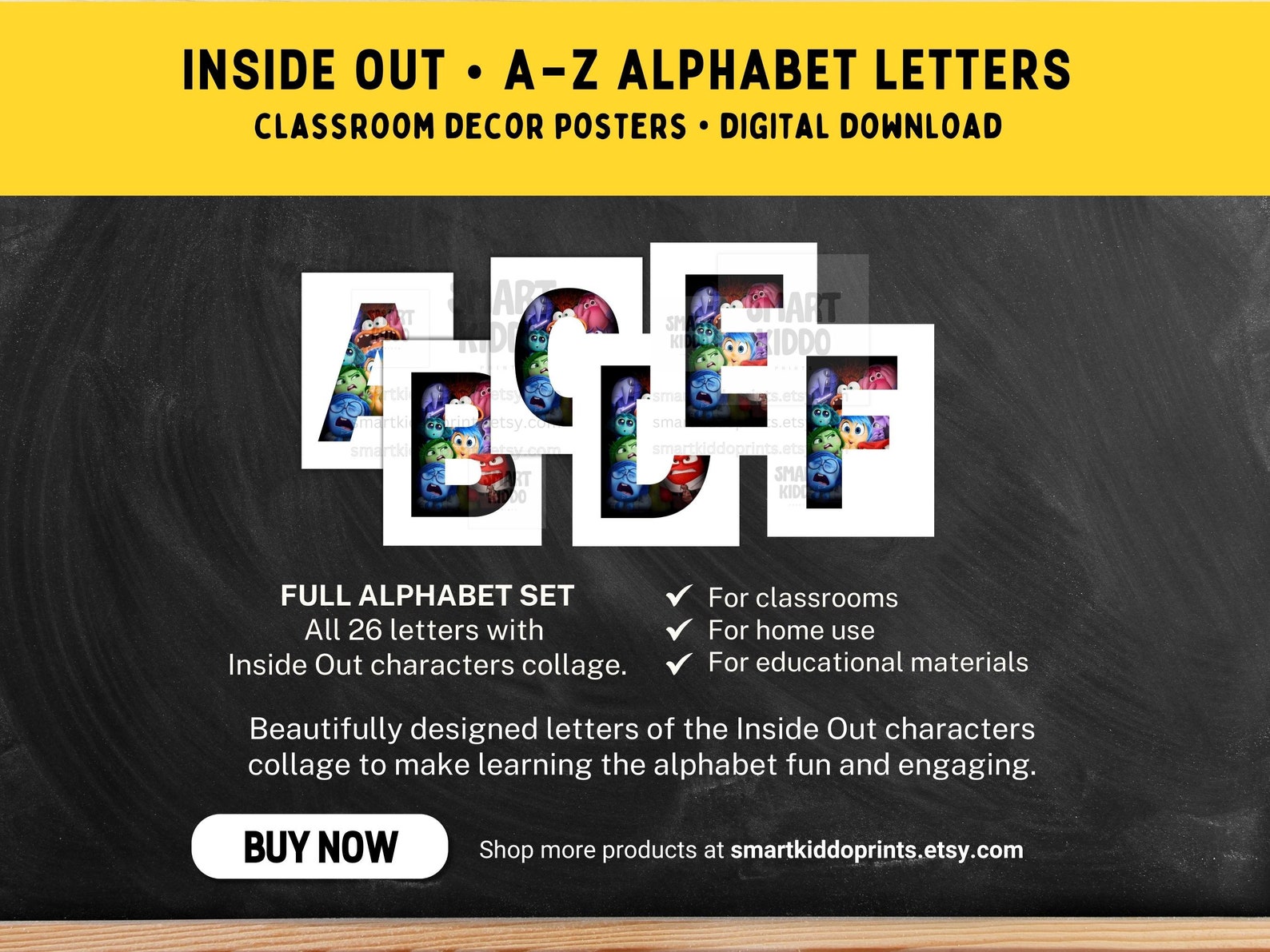Inside Out Alphabet Classroom Decor Poster Learn Alphabet Inside Out ...