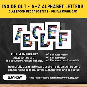 Inside Out Alphabet Classroom Decor Poster Learn Alphabet Inside Out ...