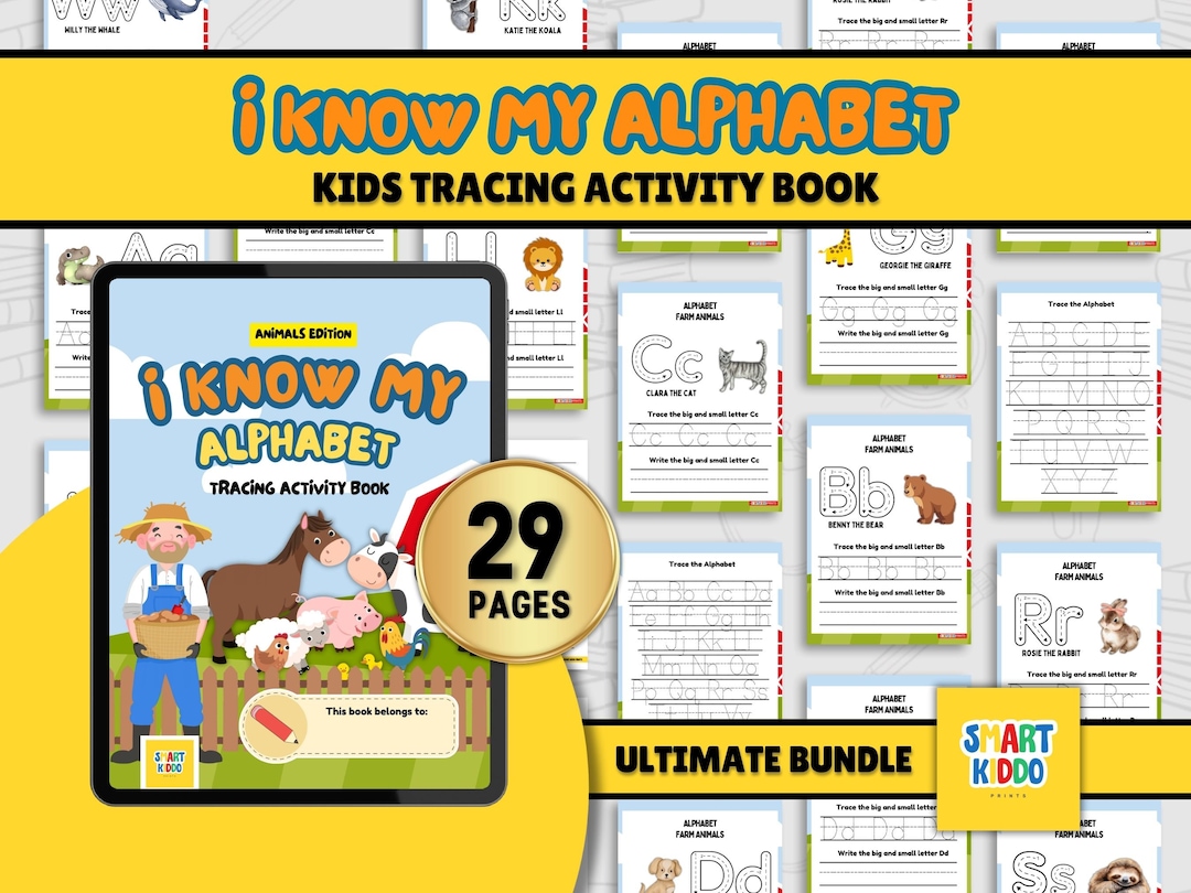 A-Z Alphabet Tracing for Kids | Preschool Learning Worksheets | Farm ...