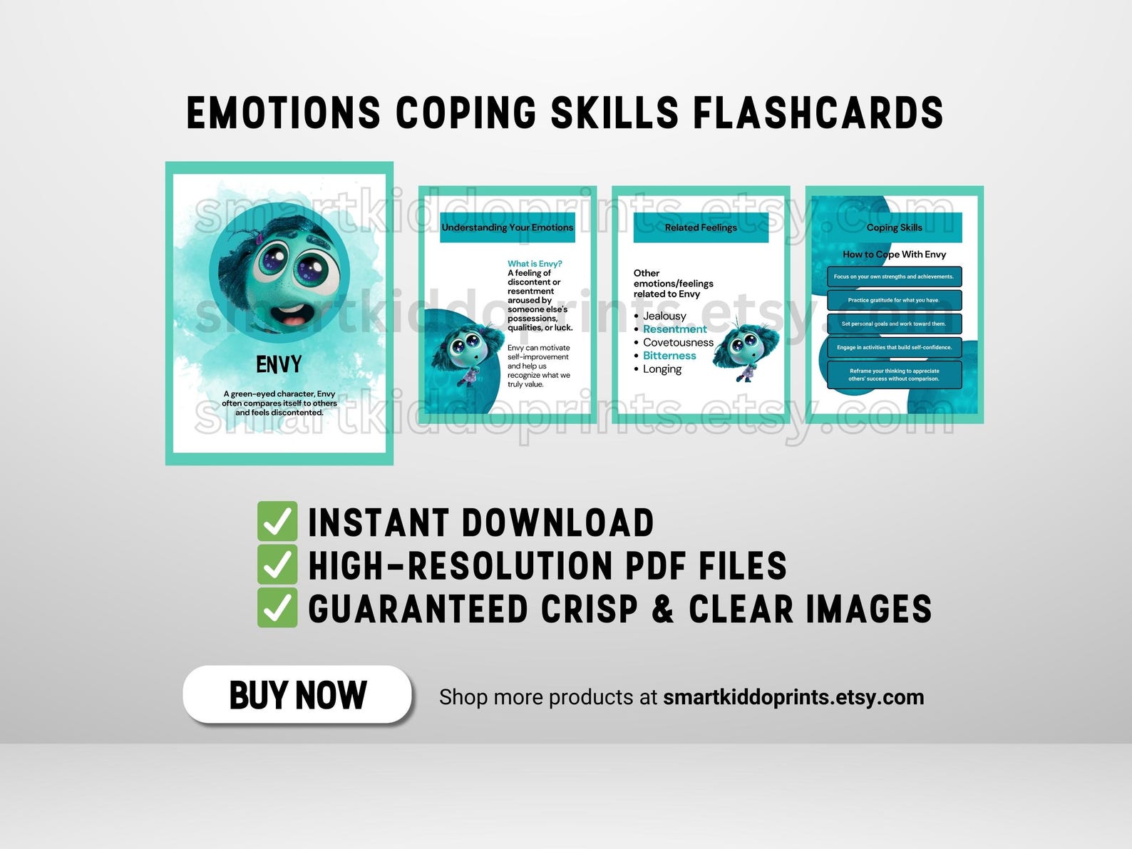 Inside Out 2 Flashcards Coping Skills for Kids Understanding Emotions ...