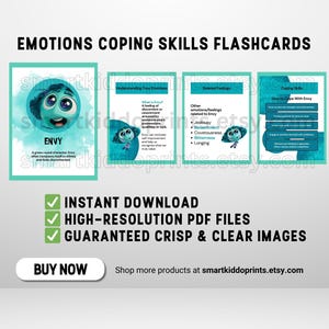 Inside Out 2 Flashcards Coping Skills for Kids Understanding Emotions ...