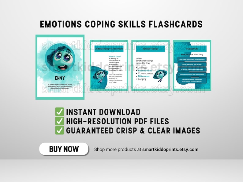 Inside Out 2 Flashcards Coping Skills for Kids Understanding Emotions ...