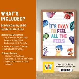 Inside Out Emotions Wall Art Printable Classroom Decor Social Emotional ...