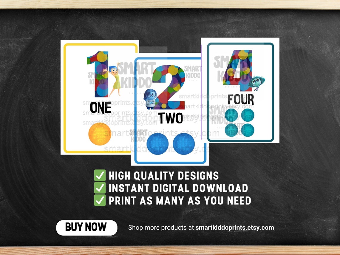 Inside Out Numbers Classroom Poster Decor Counting Numbers Printable ...