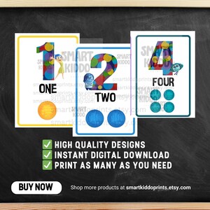 Inside Out Numbers Classroom Poster Decor Counting Numbers Printable ...