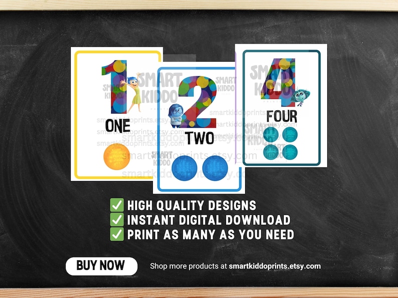 Inside Out Numbers Classroom Poster Decor Counting Numbers Printable ...