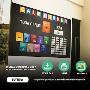 Inside Out Calm Down Corner Bulletin Board Social Emotional Regulation ...