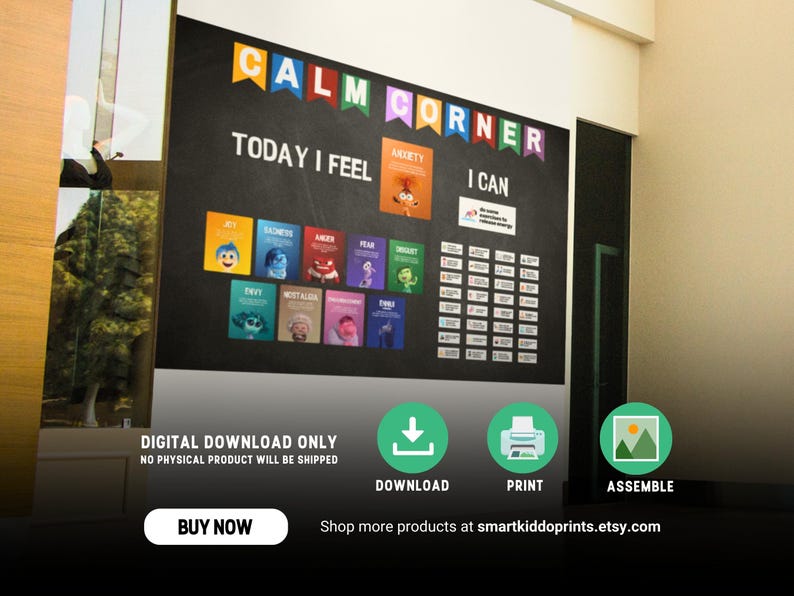 Inside Out Calm Down Corner Bulletin Board Social Emotional Regulation ...