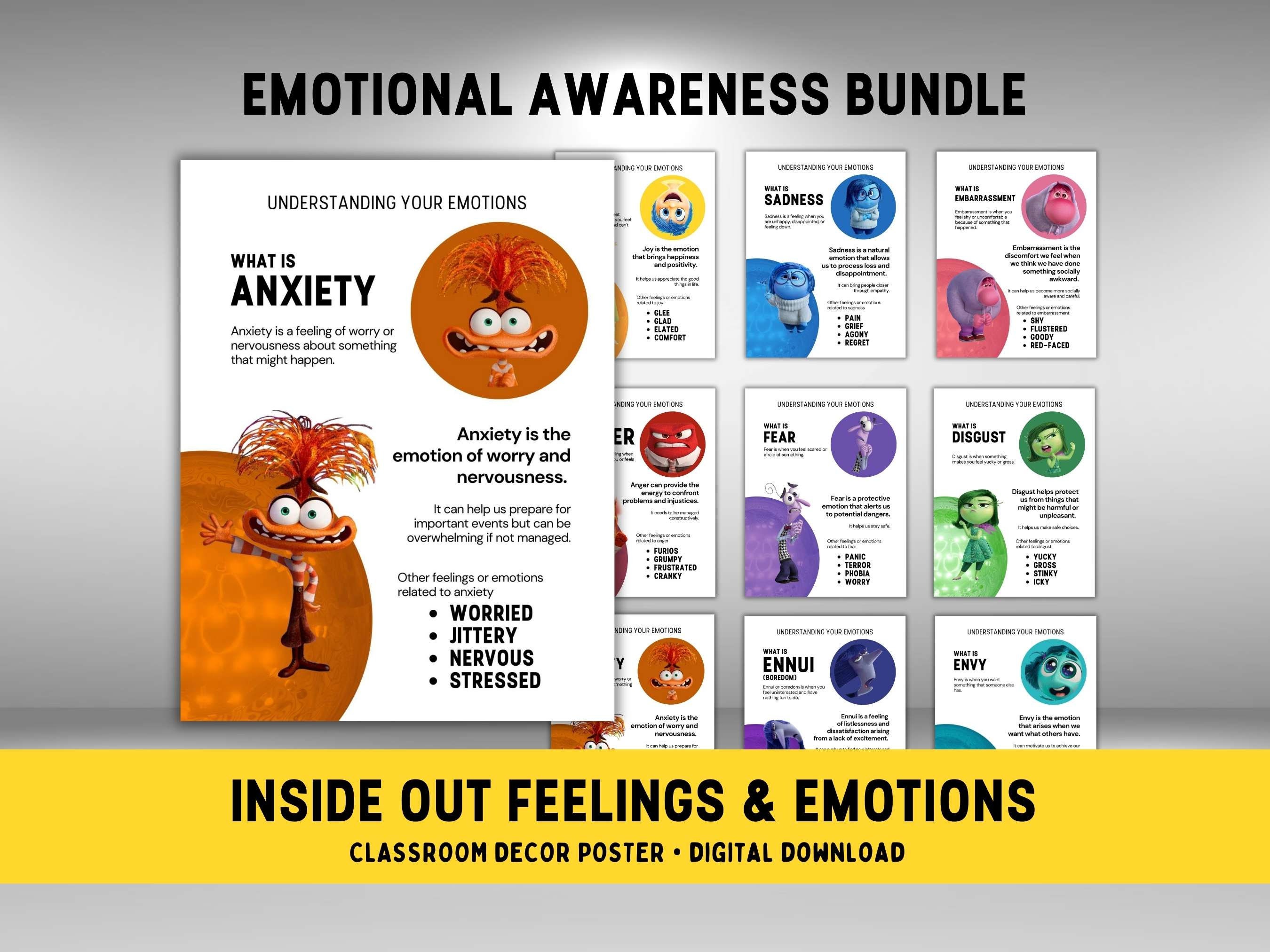 Inside Out Emotions Check in Poster Emotional Awareness Classroom ...