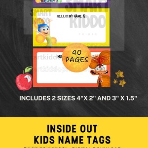 40 Inside Out Name Tags Personalized Student Name Tags Back to School ...