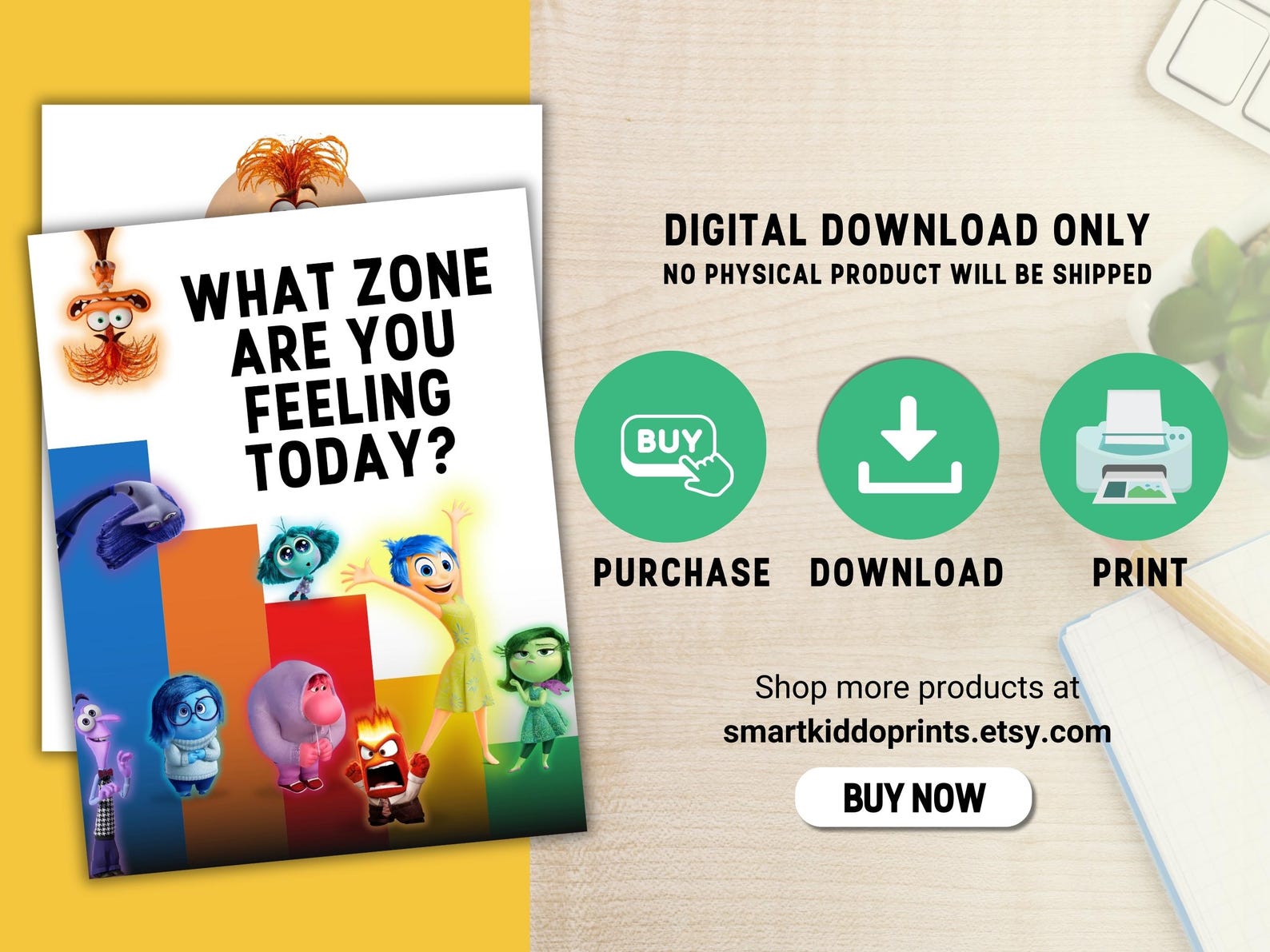 Inside Out 2 Zones of Regulation Poster Emotional Awareness Coping ...