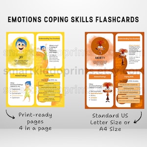 Inside Out 2 Flashcards Coping Skills for Kids Understanding Emotions ...