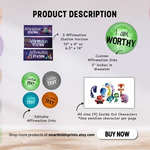 Inside Out 2 Affirmation Station for Classroom School Therapy Self ...