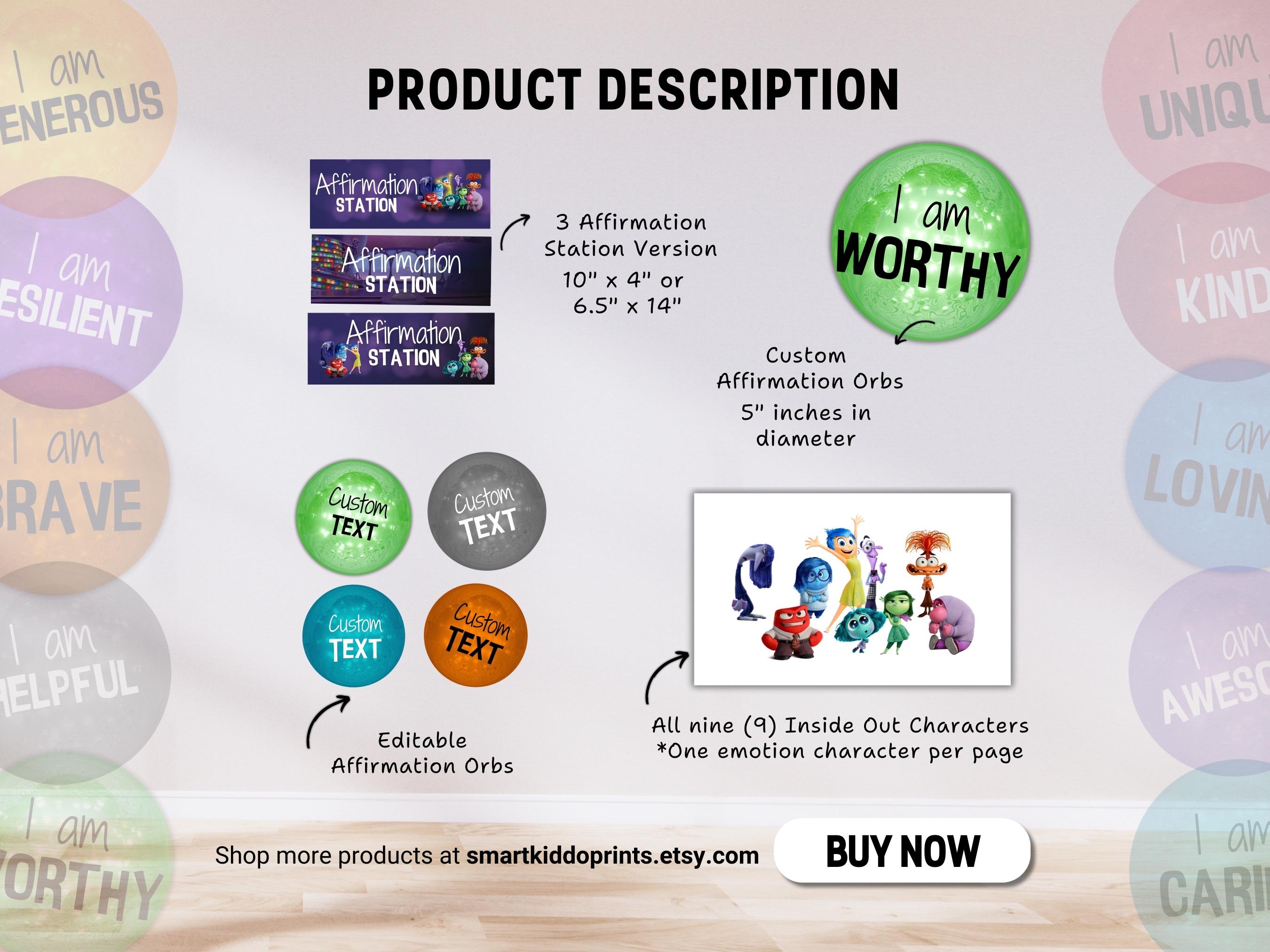 Inside Out 2 Affirmation Station for Classroom School Therapy Self ...