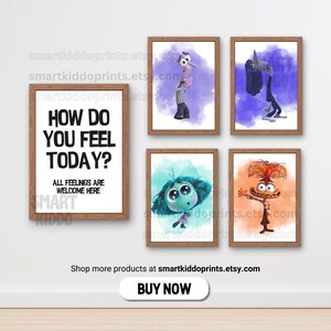 Inside Out 2 Characters Nursery Room Poster Inside Out Watercolor Wall ...