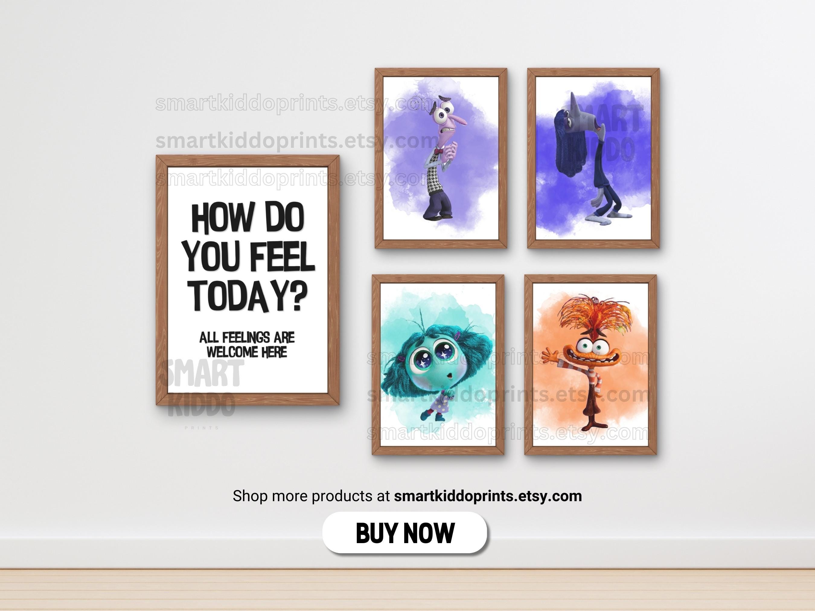 Inside Out 2 Characters Nursery Room Poster Inside Out Watercolor Wall ...