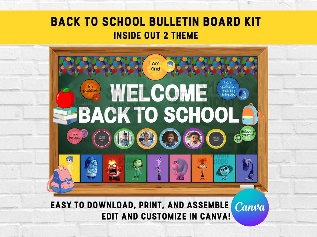 Inside Out Bulletin Board Kit Back to School Digital Download Editable ...
