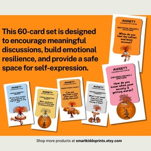 Anxiety Conversation Starter Flashcards for Kids & Teens Anxiety 60 ...