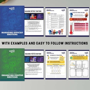 Inside Out 2 Therapy Workbook Emotions Worksheet Kids, Teens, School ...