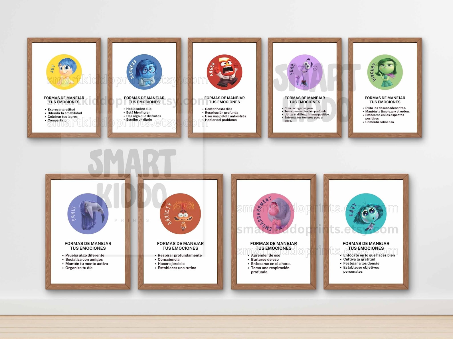SPANISH Inside Out Emotions Wall Art Printable Classroom Decor Social ...