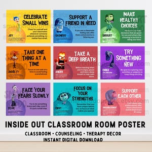 Inside Out Classroom Rules Positive Affirmations Decor Social Emotional ...