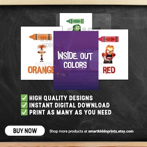 Inside Out COLORS 14 Printable Pages Learn Colors With Inside Out ...