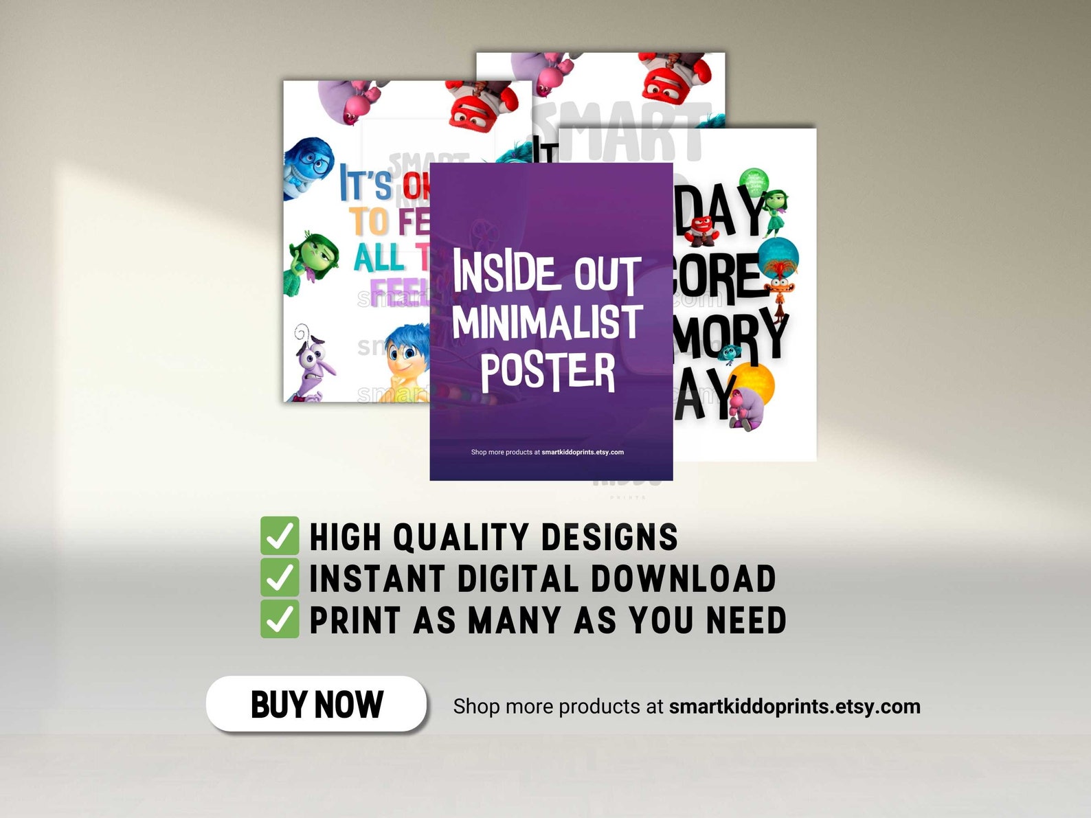 Inside Out 2 Classroom Poster Printable 10-pack Minimalist Theme Inside ...