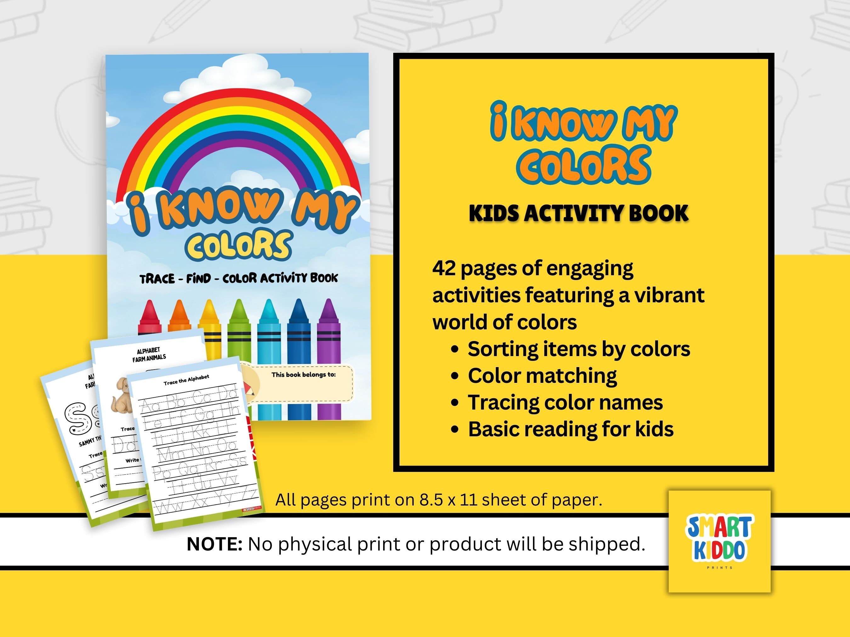 42 Pages Colors Learning Pack | Color, Trace, Sort & Match | Homeschool ...