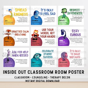 Inside Out Classroom Rules Positive Affirmations Decor Social Emotional ...