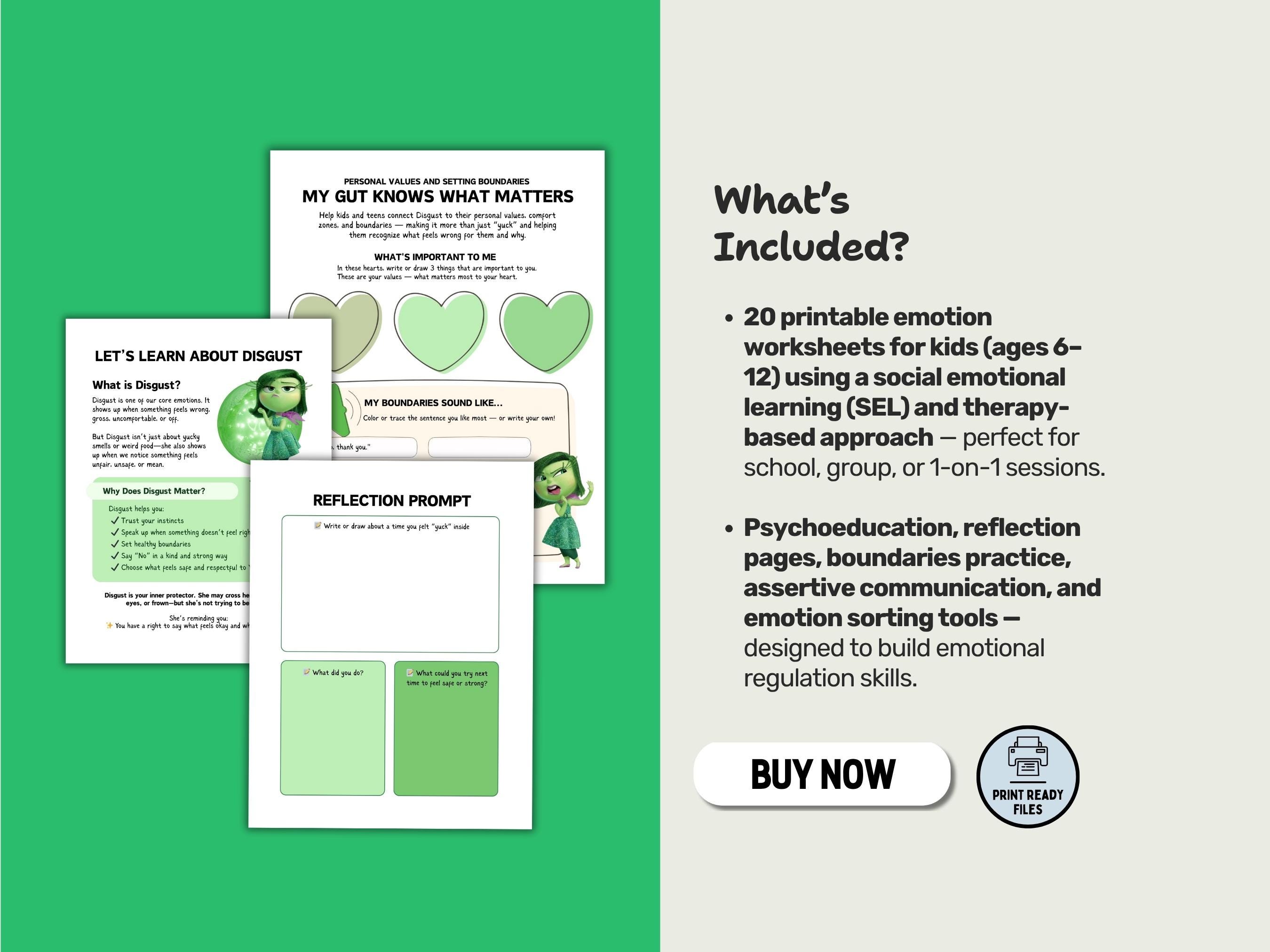Inside Out Emotional Regulation Toolkit Feelings Workbook for School ...
