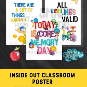 Inside Out 2 Classroom Poster Printable 10-pack Minimalist Theme Inside ...