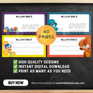 40 Inside Out Name Tags Personalized Student Name Tags Back to School ...