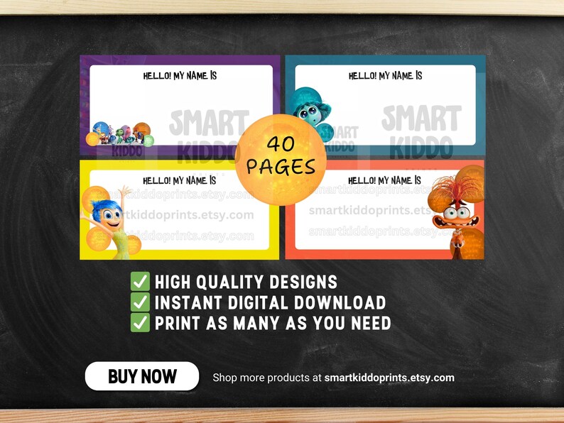 40 Inside Out Name Tags Personalized Student Name Tags Back to School ...
