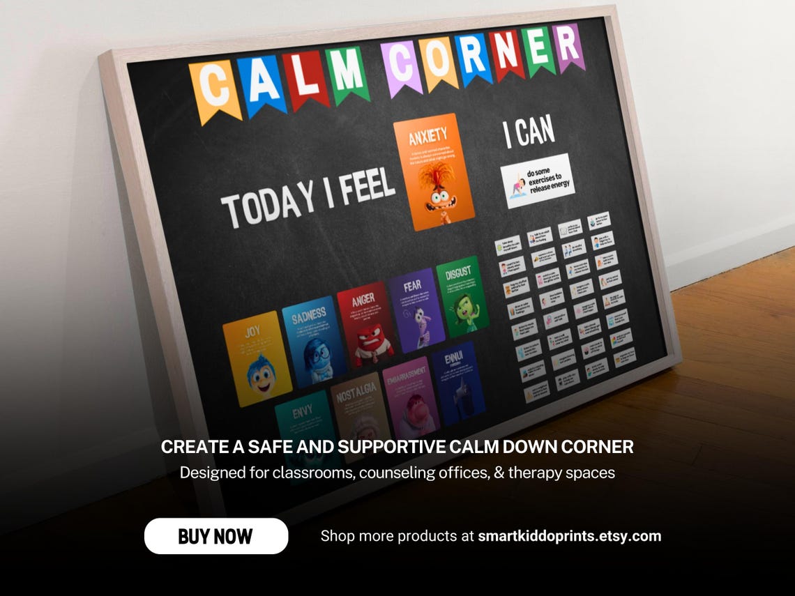 Inside Out Calm Down Corner Bulletin Board Social Emotional Regulation ...