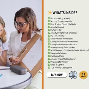 Managing Anxiety Worksheets for Kids Teen Anxiety Workbook Therapist ...